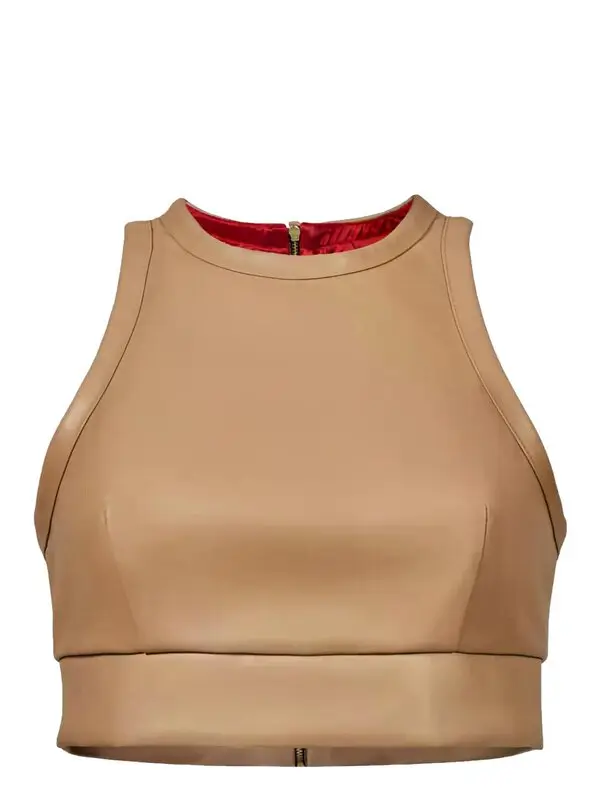 LIKA Zip-fastening Cropped Tank Top - Neutrals