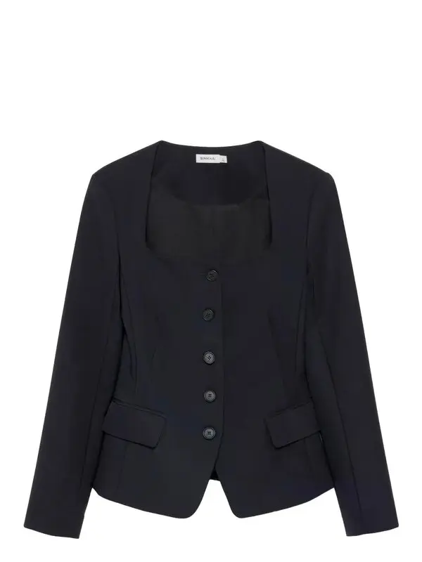 Simkhai Square-neck Buttoned Jacket - Black