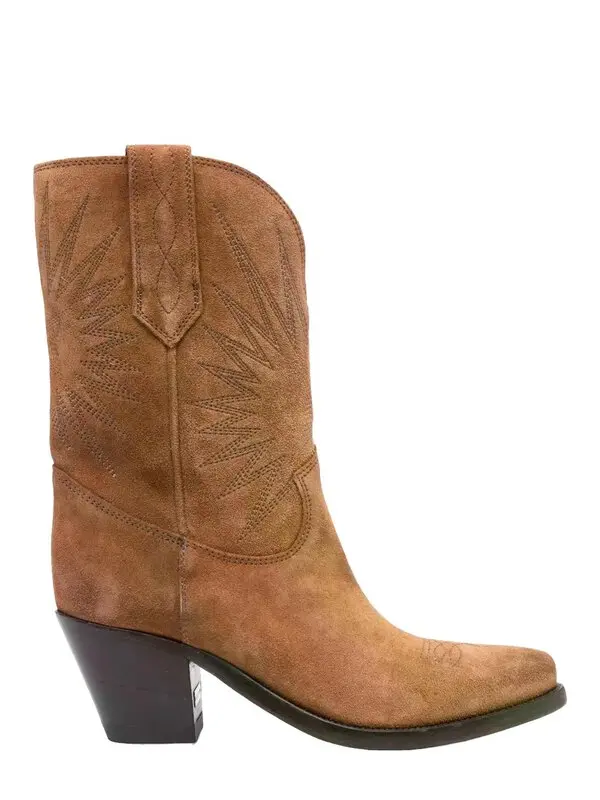 GOLDEN GOOSE Wish Star Embroidered Suede Boots - Brown
