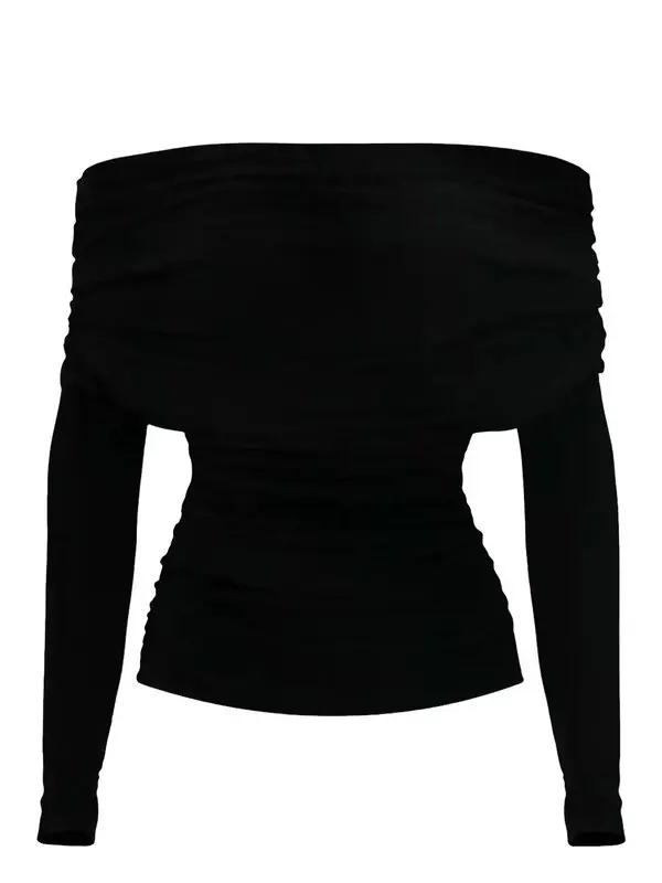 LIKA Off-shoulder Draped Top - Black
