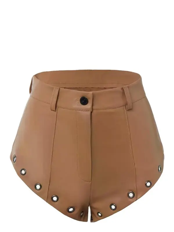 LIKA Lace-up Eyelet Shorts - Neutrals