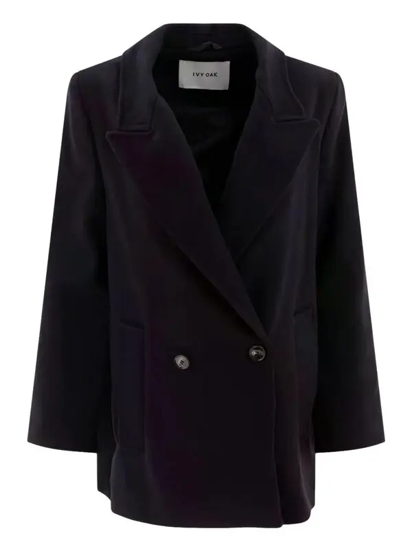 IVY OAK Double-breasted Wool Jacket - Blue