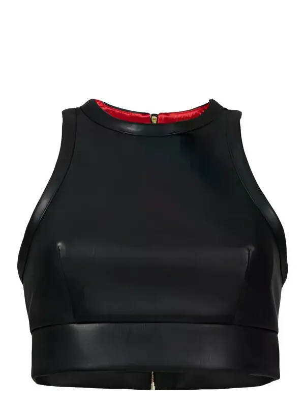 LIKA Zip-fastening Cropped Tank Top - Black