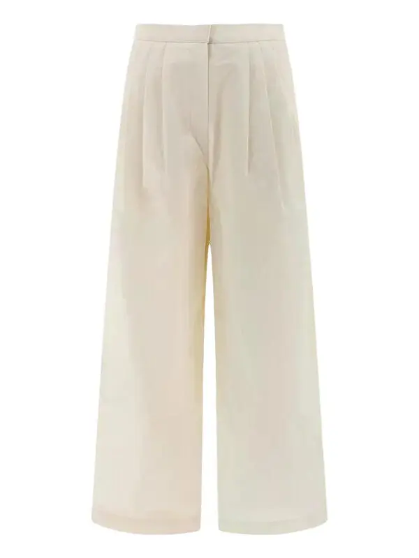 THE LOOM Pleated Cotton Trousers - Neutrals