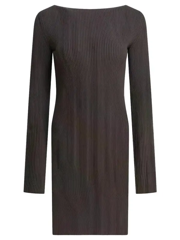 Rick Owens Ribbed Open-back Midi Dress - Grey