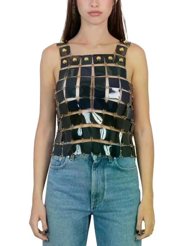 Rabanne Square-paneled Top - Black