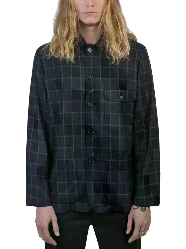 Universal Works Checked Pocket Jacket - Blue
