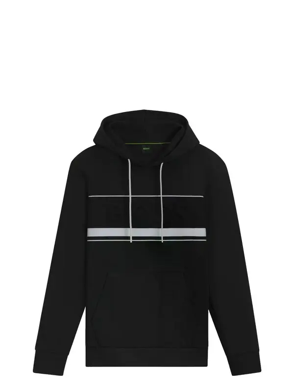BOSS Logo-embossed Hoodie - Black