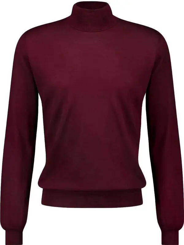 Boglioli Virgin Wool High Neck Sweater - Red