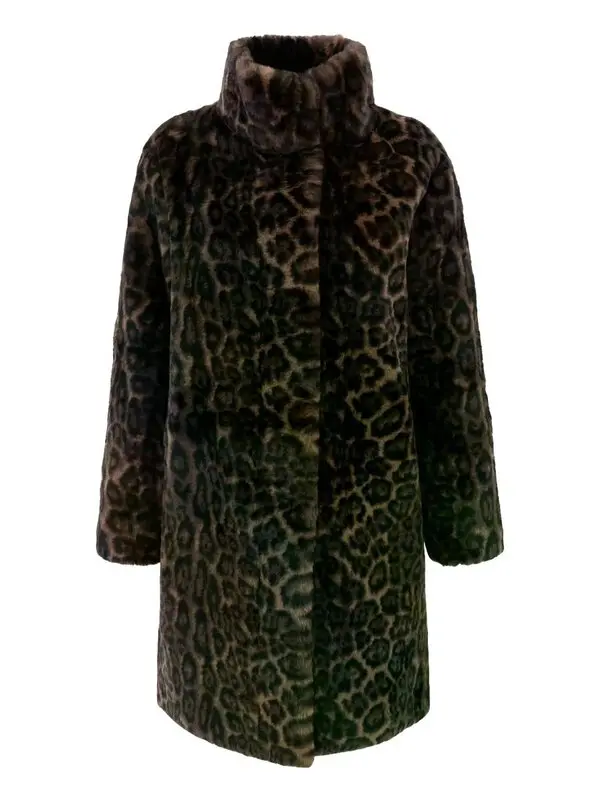 Apparis Leopard-pattern Coat - Brown