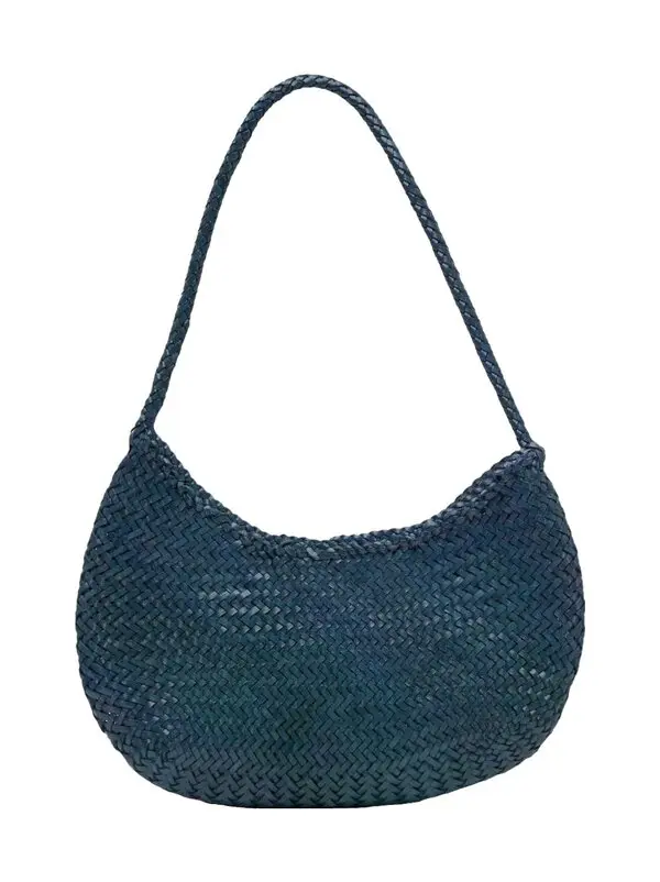 Dragon Diffusion Nova Luna Braided Leather Shoulder Bag - Blue