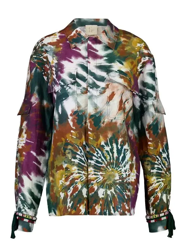 PAULA Bead-embellished Linen Shirt - White