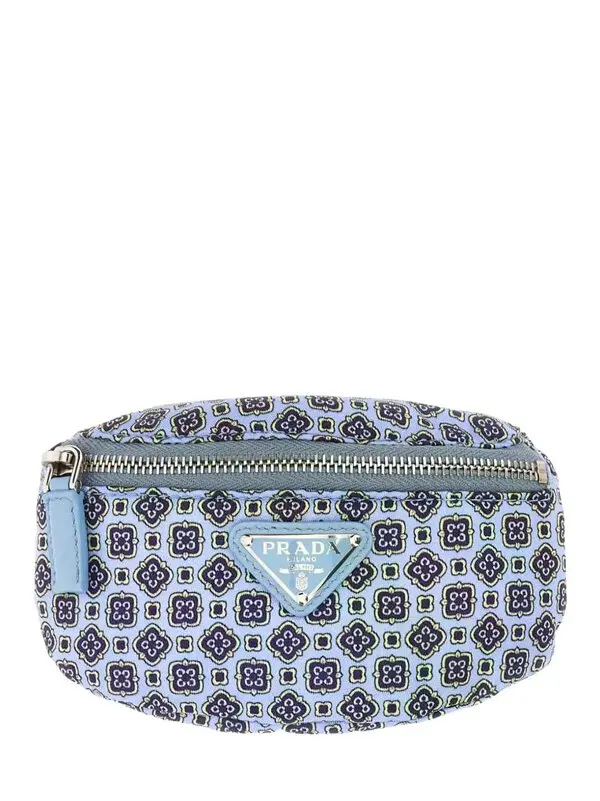 Prada Printed Logo Wallet - Blue