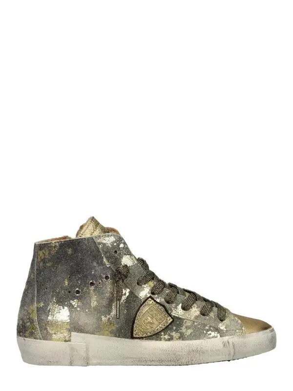 Philippe Model Metallic High-top Sneakers - Gold