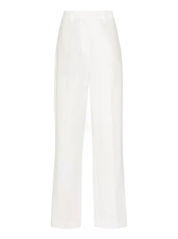 Brunello Cucinelli Pressed-crease Straight-leg Trousers - White