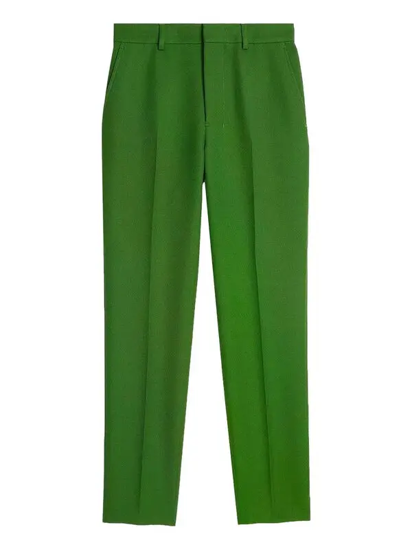 AMI Paris Virgin Wool Tapered Trousers - Green