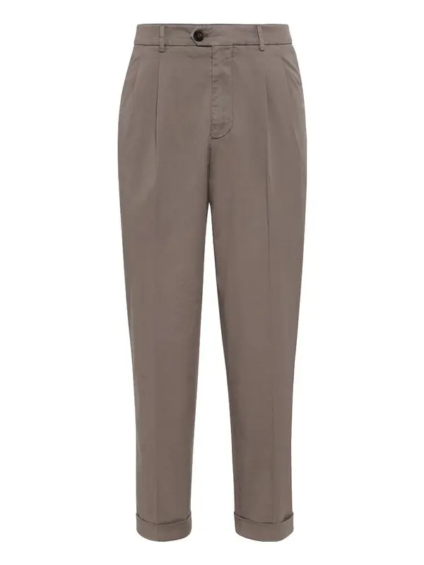 Brunello Cucinelli Comfort Gabardine Trousers - Taupe