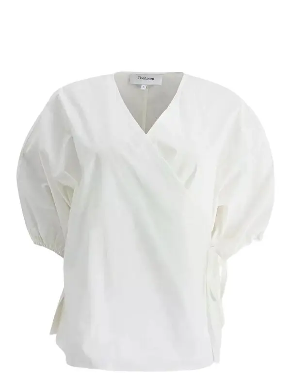 THE LOOM Puff-sleeve Wrap Top - White