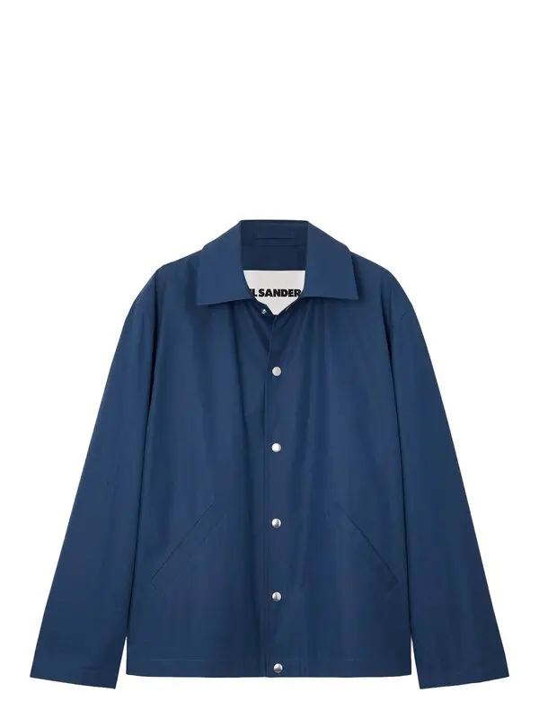 JIL SANDER Printed Cotton-taffeta Jacket - Blue