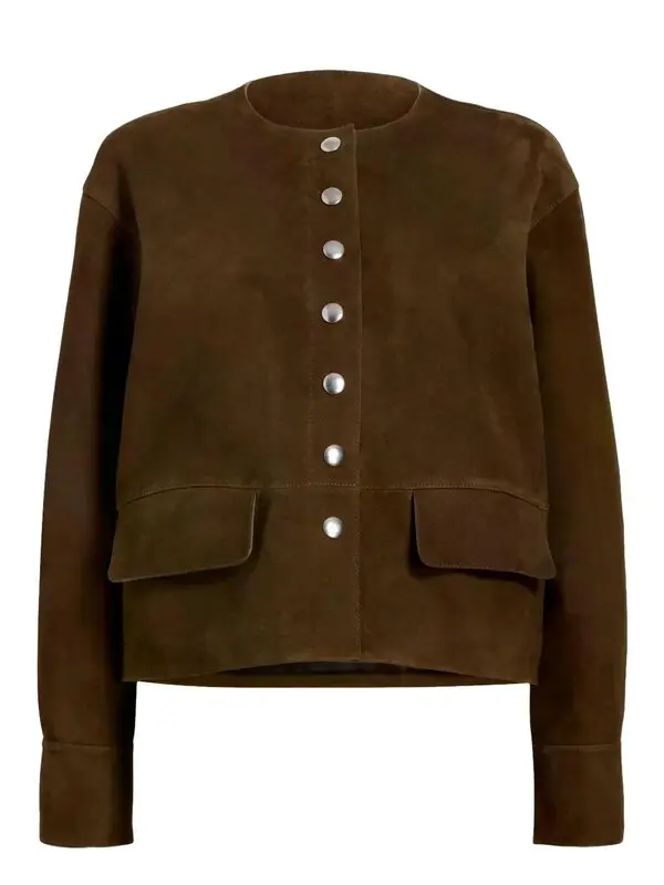 Proenza Schouler White Label Button-front Suede Jacket - Brown