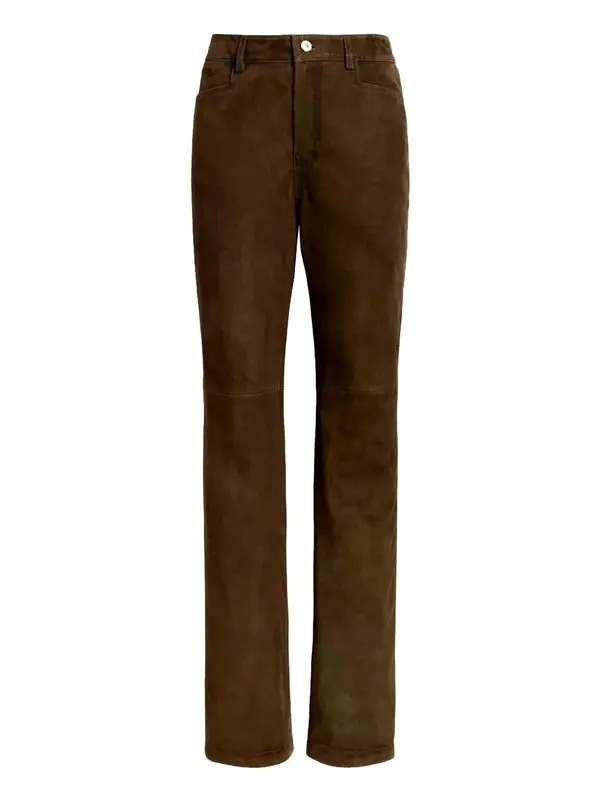 Proenza Schouler White Label Suede Straight-leg Trousers - Brown