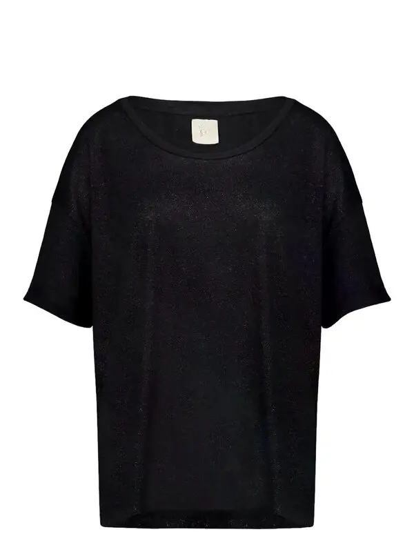 PAULA Crew-neck Blouse - Black