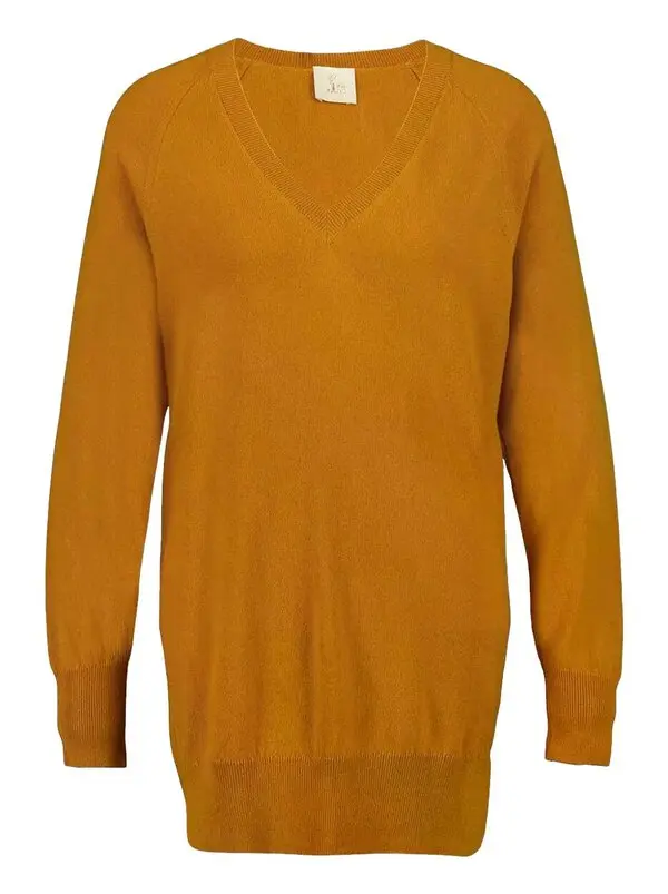 PAULA Cashmere V-neck Sweater - Yellow