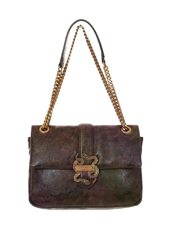 Just Cavalli Snake-buckle Chain Shoulder Bag - Brown