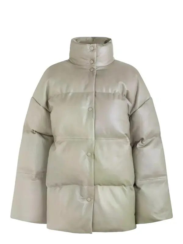 SAMSOE SAMSOE Quilted Leather Jacket - Neutrals