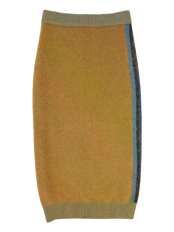 CIRCUS HOTEL Stripe-detail Midi Skirt - Yellow
