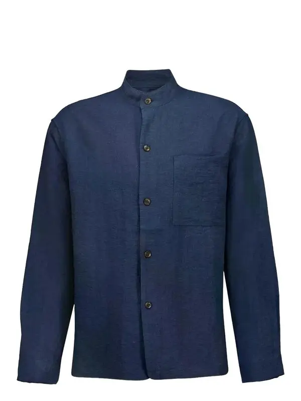 Commas Mandarin-collar Shirt - Blue