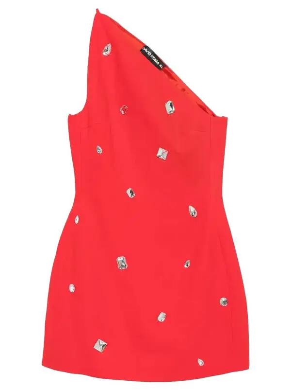 David Koma Crystal-embellished Mini Dress - Red