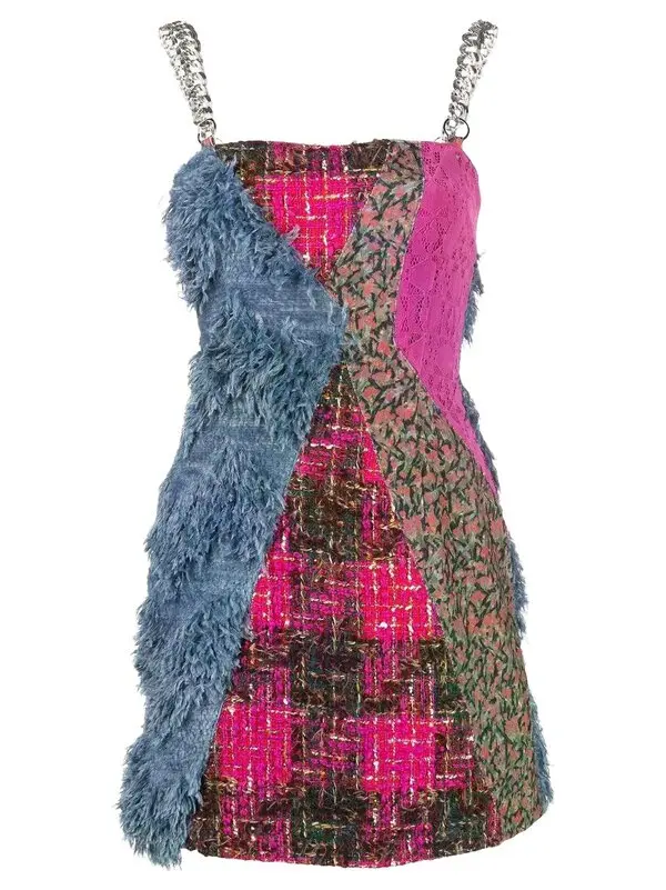 Andersson Bell Patchwork Mini Dress - Pink