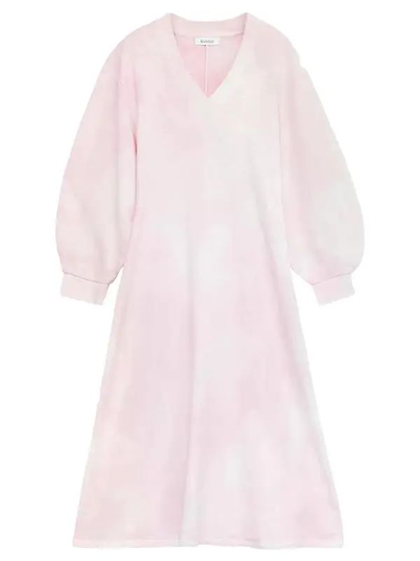 Rodebjer Gisele Tie-dye V-neck Midi Dress - Pink