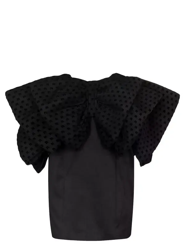 ROTATE BY BIRGER CHRISTENSEN Natalie Oversized-bow Minidress - Black