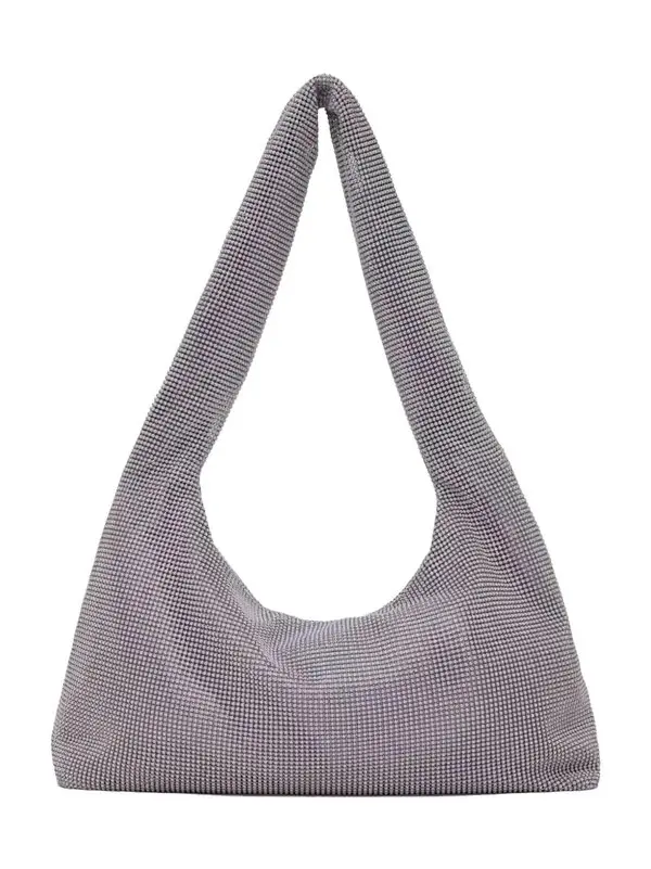 Kara Mesh Embellished Shoulder Bag - Purple