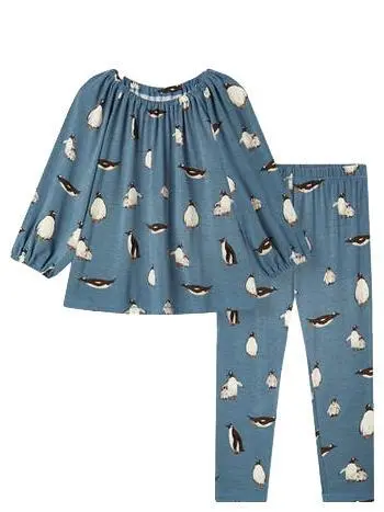MILKBARN Luxe Stretch Dress And Legging Set - Penguin