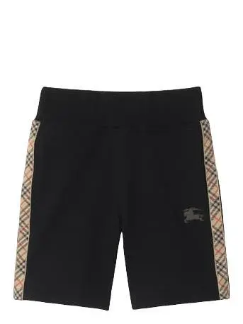 Burberry Check Trim Cotton Shorts - Black