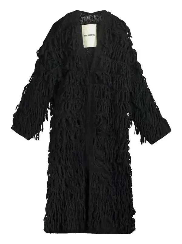 CIRCUS HOTEL Shaggy Coat - Black