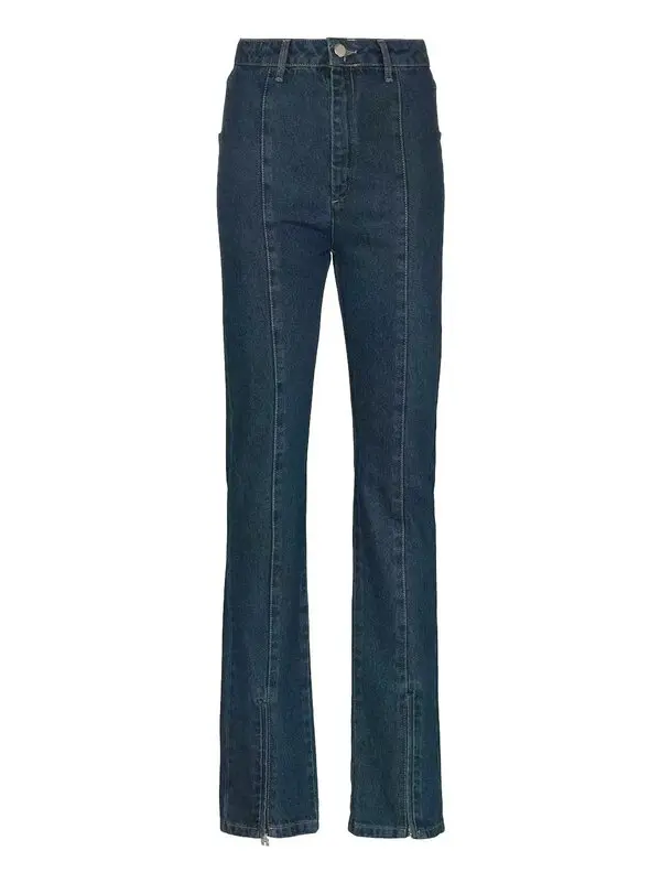 ROTATE BY BIRGER CHRISTENSEN Jada Zip-ankle Flared Jeans - Blue