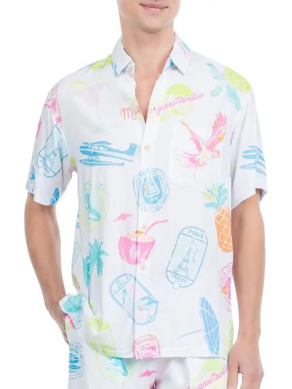 Kenny Flowers Margaritaville The Changes In Latitudeshort Sleeve Shirt - White