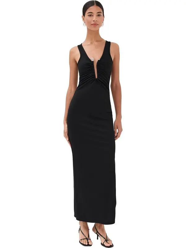 Christopher Esber Crystal Pin Tank Dress - Black