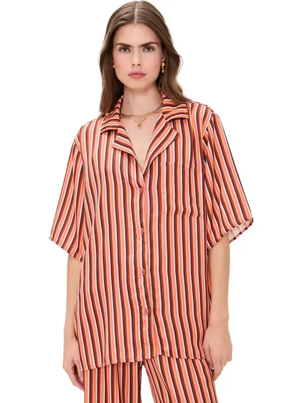 RESA Stripe Print Satin Blouse - Studio 54