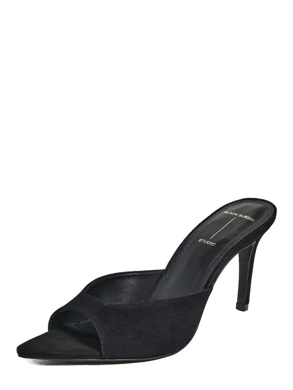 BLACK SUEDE STUDIO Brea Suede Heels - Black Suede