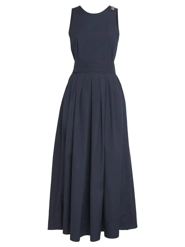 Max Mara Cotton Sleeveless Midi Dress - Blue