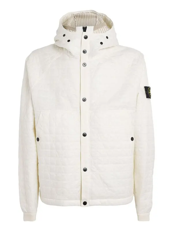 Stone Island Nylon Quilted Bomber Jacket - Ivory