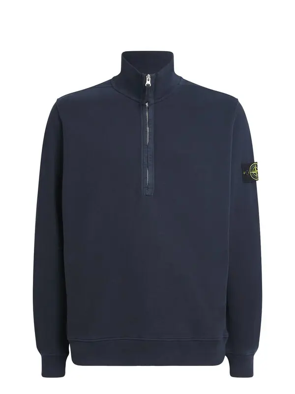 Stone Island Cotton Half-zip Sweatshirt - Navy