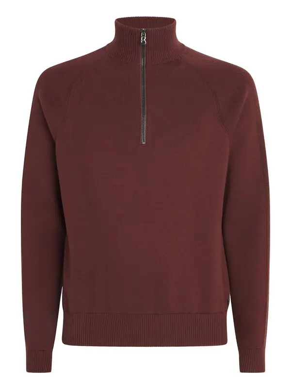 Bogner Cotton-blend Quarter-zip Nevis Sweater - Red