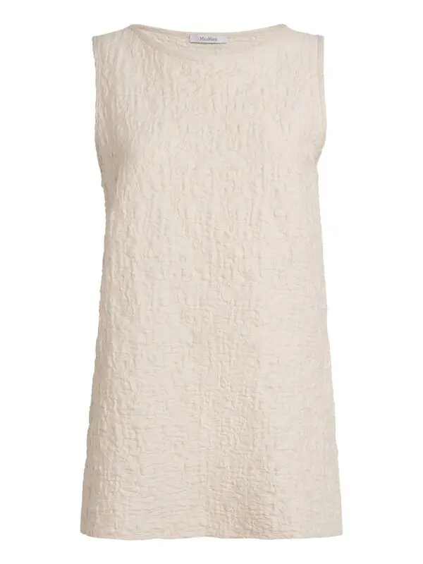 Max Mara Cotton-blend Textured Top - White