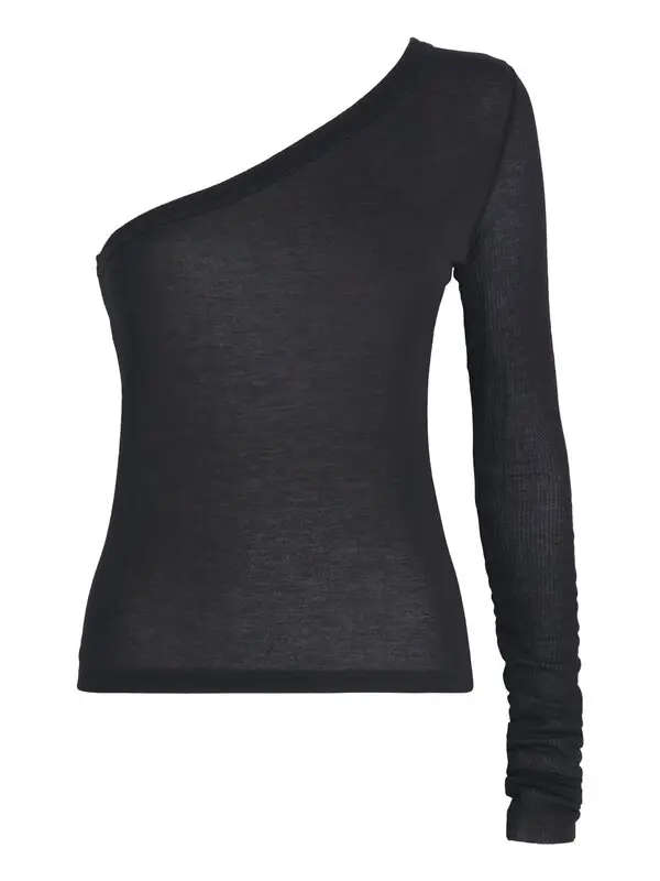 Rick Owens One-shoulder Ziggy Crop Top - Black